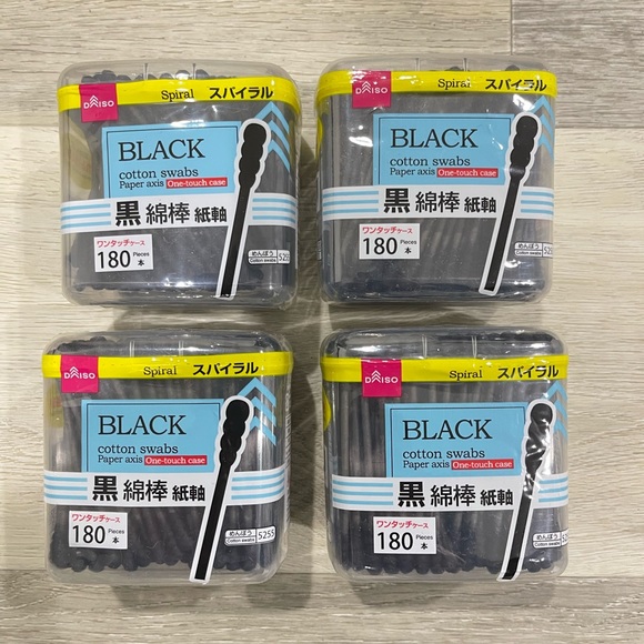 Daiso | Makeup | Lot Of 4 Daiso Spiral Black Cotton Swabs Paper Axis ...